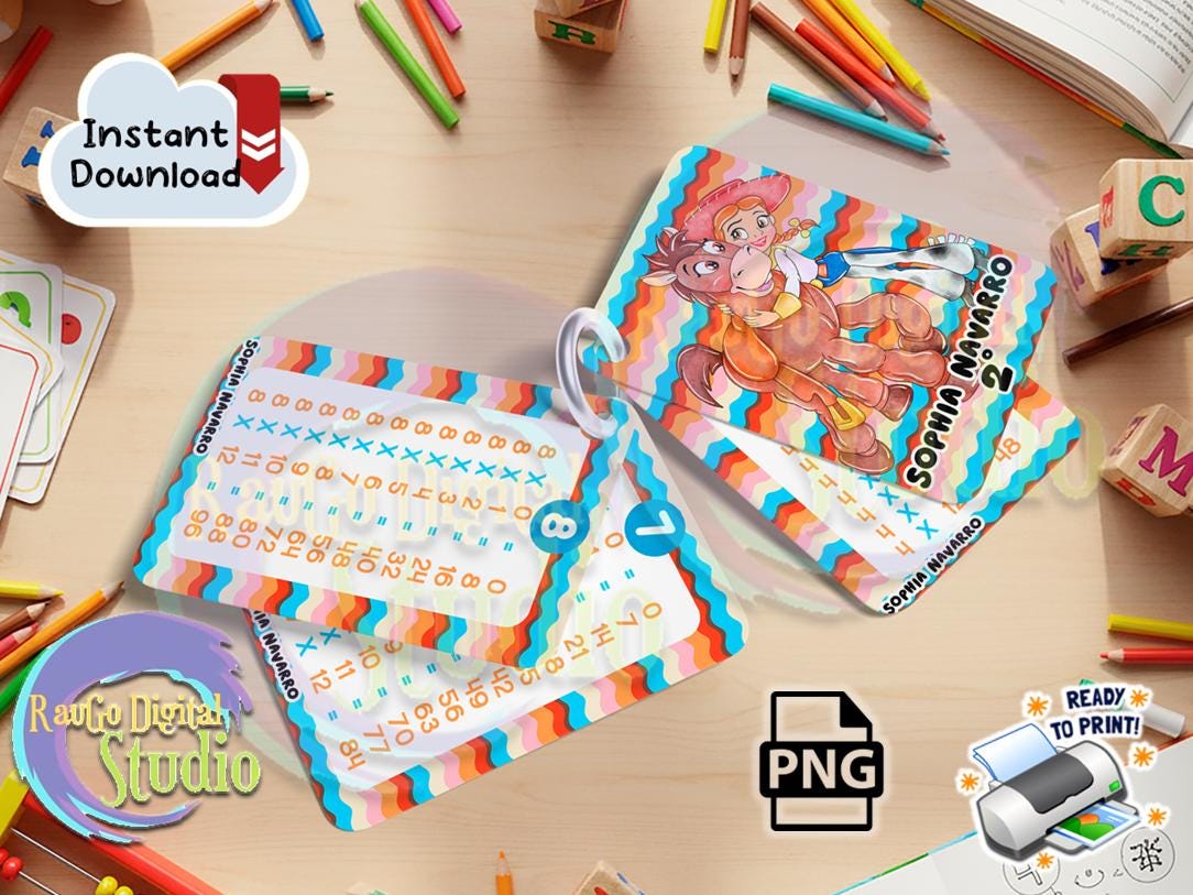 Western Toy Cowgirl Multiplication Flashcards | Printable Math Practice ...