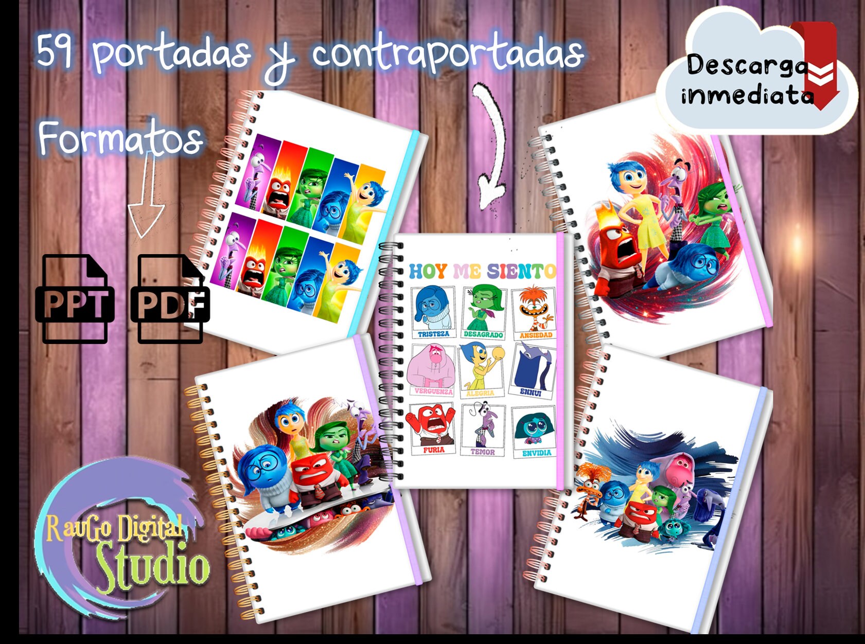 Inside-out 2 Printable Notebooks | Immediate Download | Covers and ...