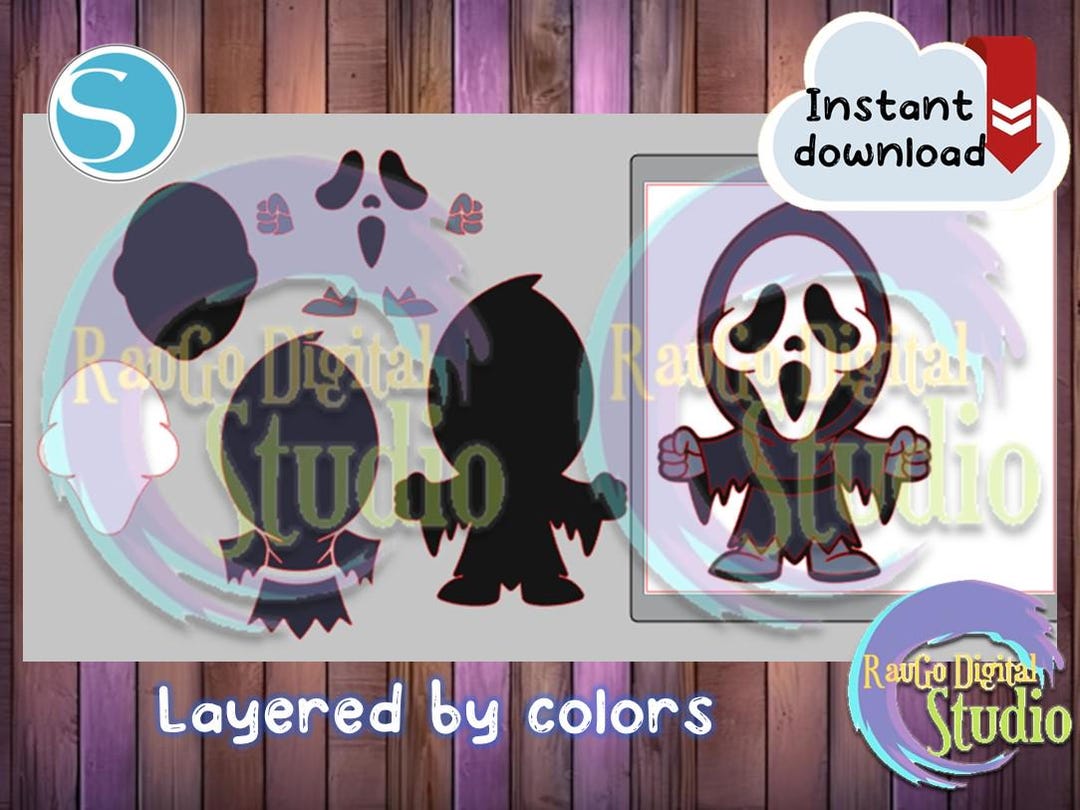 Scream Chibi Halloween Cut File for Silhouette Studio | Cute & Creepy ...