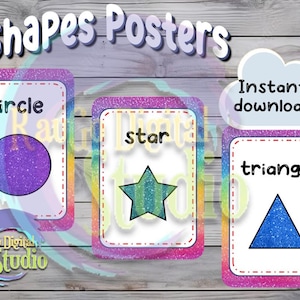 Glitter Geometric Shape Posters | Educational Printable | Classroom ...