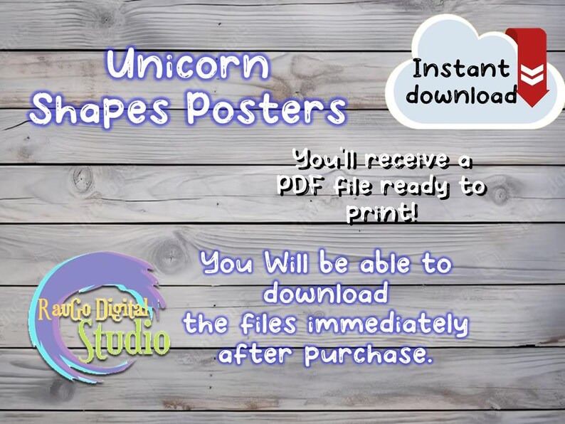Unicorn Geometric Shape Posters | Teach Shapes in a Fun Way | Digital ...