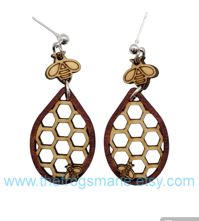 DIGITAL Files | Bee Honeycomb Honey Drop Earrings | Jewelry Making ...
