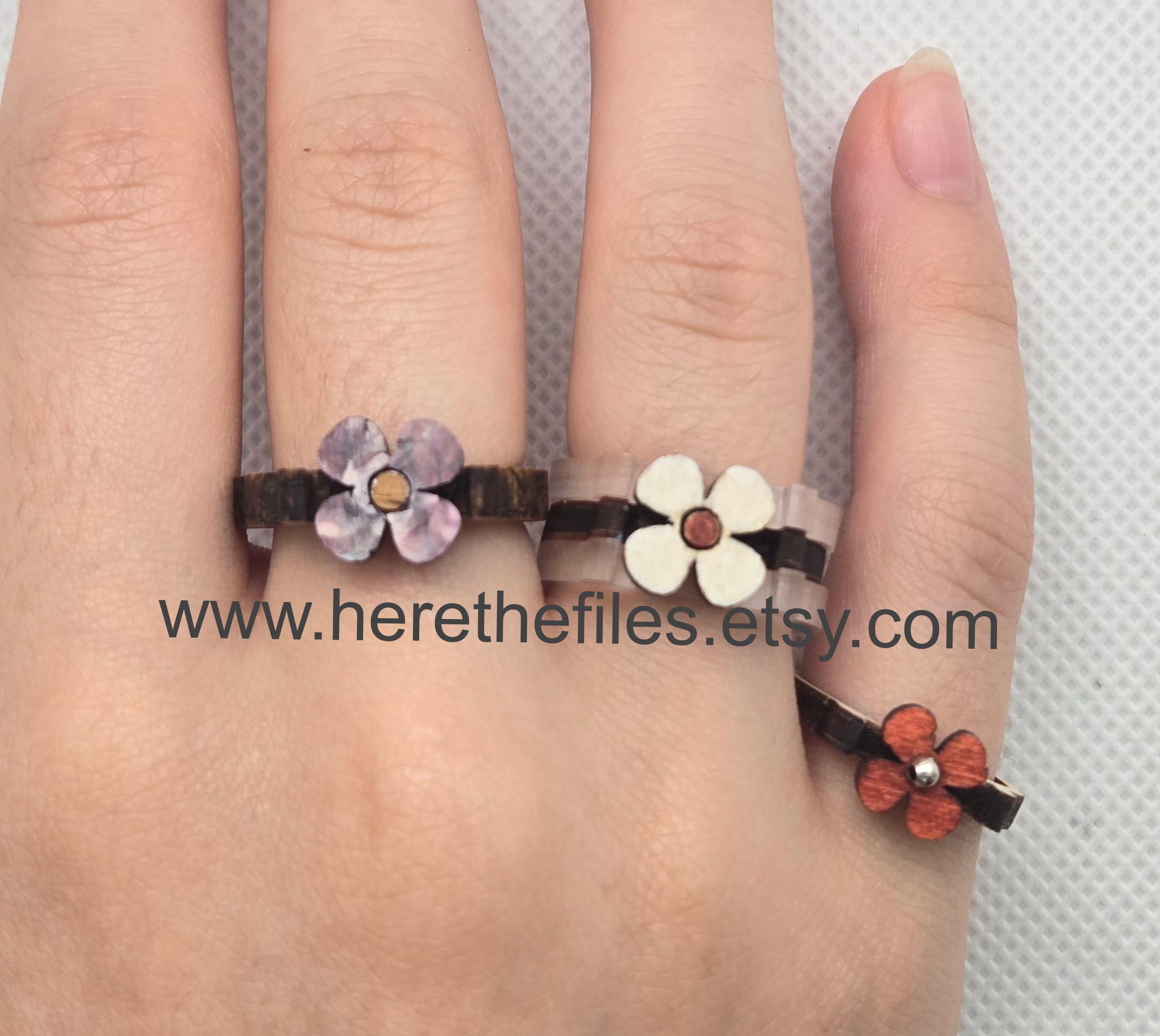 DIGITAL File Bundle | Four Petal Flower Ring Multiple Sizes (5-9 ...