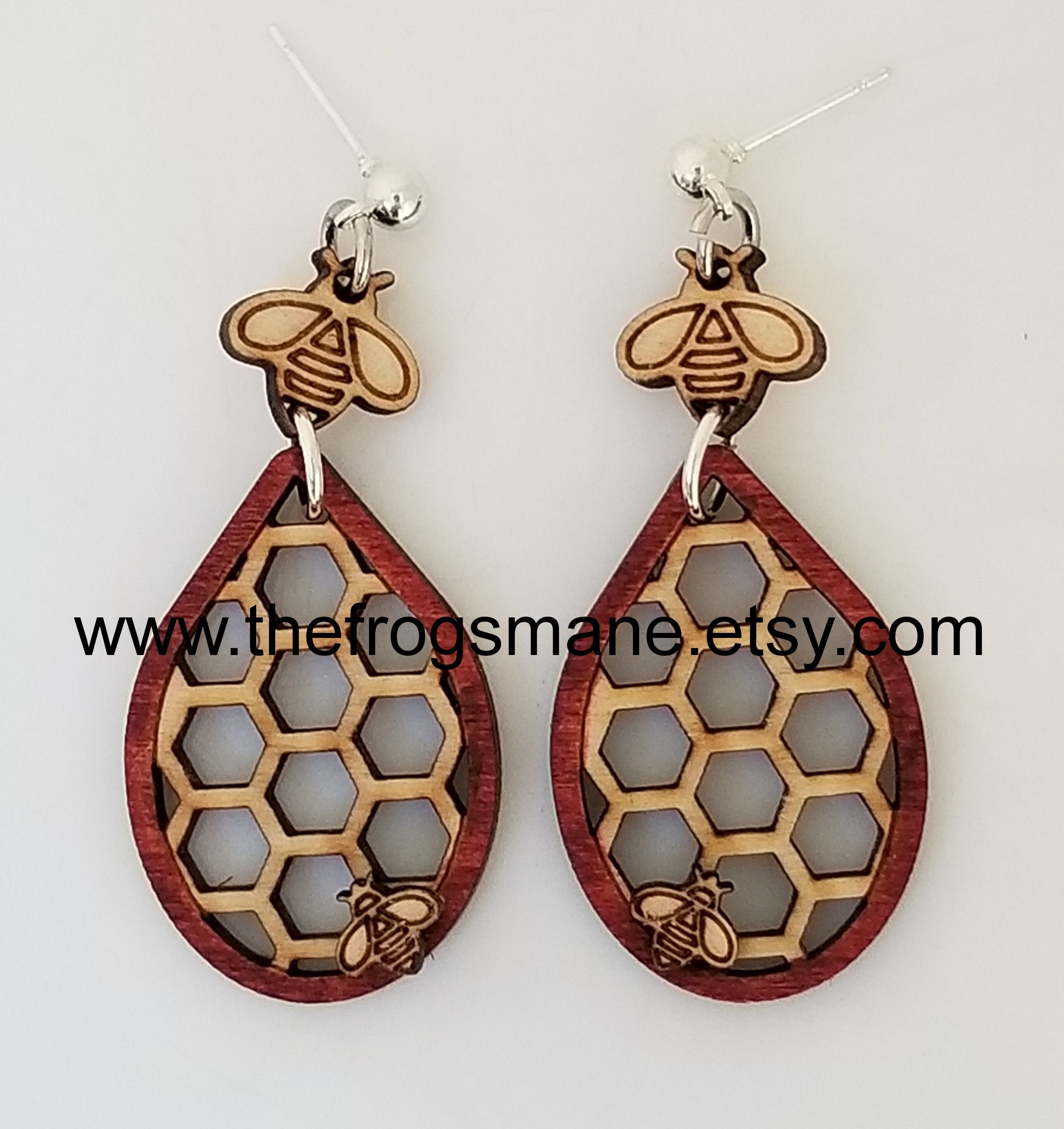 DIGITAL Files | Bee Honeycomb Honey Drop Earrings | Jewelry Making ...