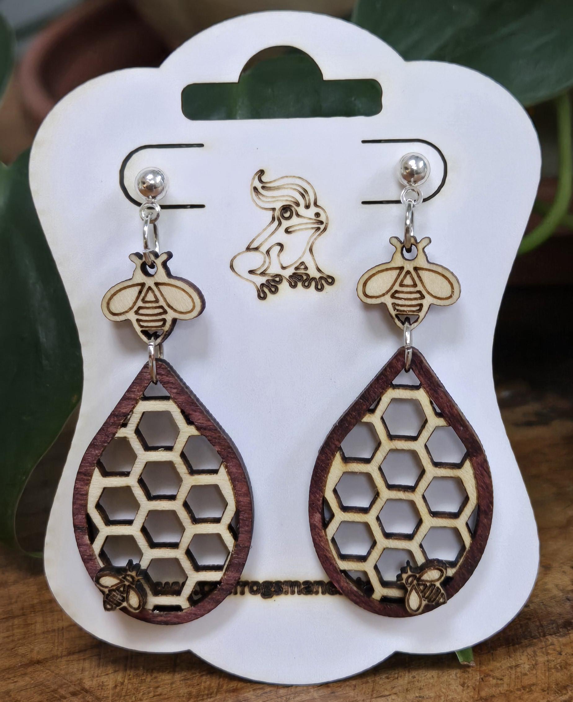 DIGITAL Files | Bee Honeycomb Honey Drop Earrings | Jewelry Making ...