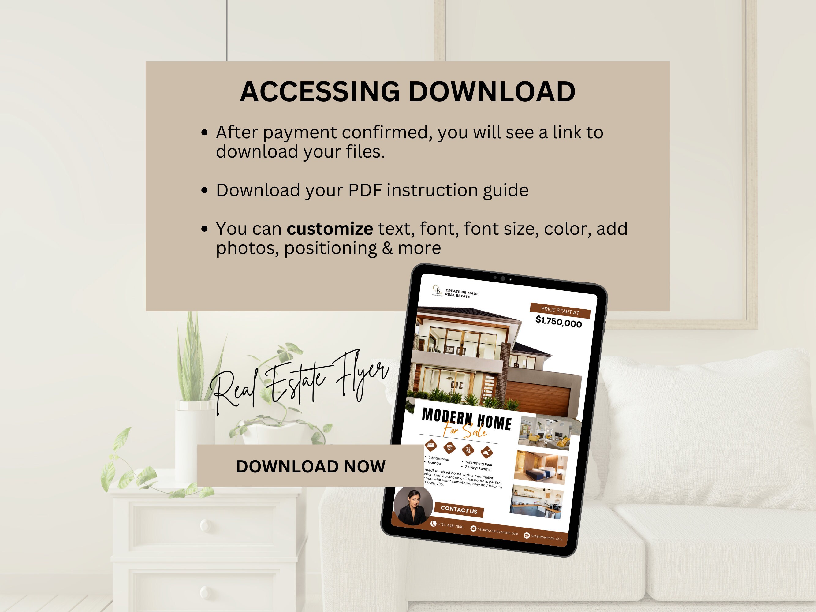 Printable Real Estate Marketing Flyer Property Listing Flyer Templates ...