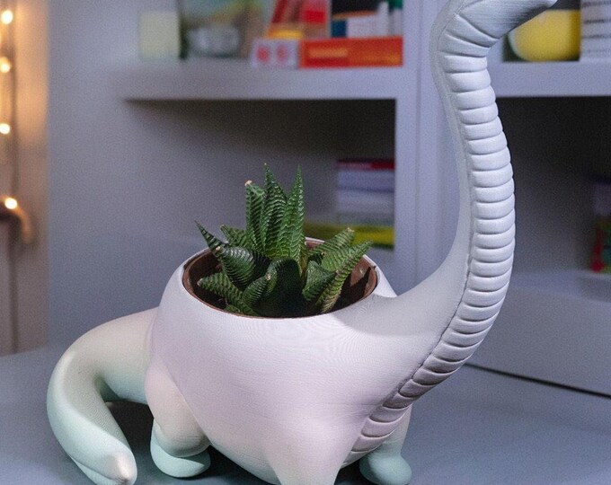 Adorable Brontosaurus Succulent Planter - Peaceful Dinosaur Herbivore ...