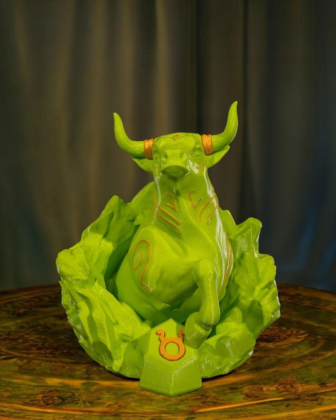 Taurus Bull Statue Striking 3D Printed Design Custom Colors & Sizes ...