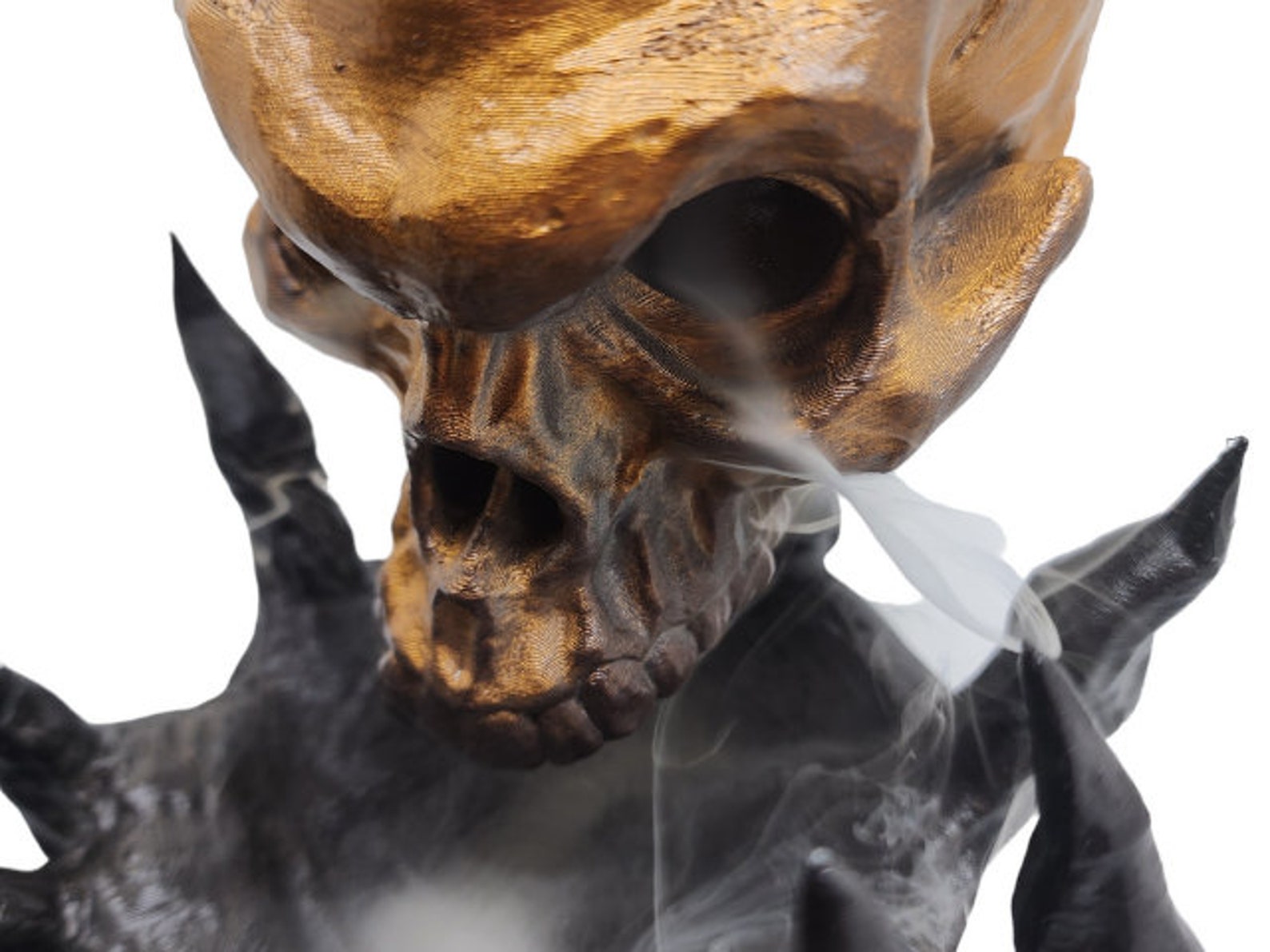 Backflow Burner Black Skull Incense Holder, Large Ashtray, Glossy ...