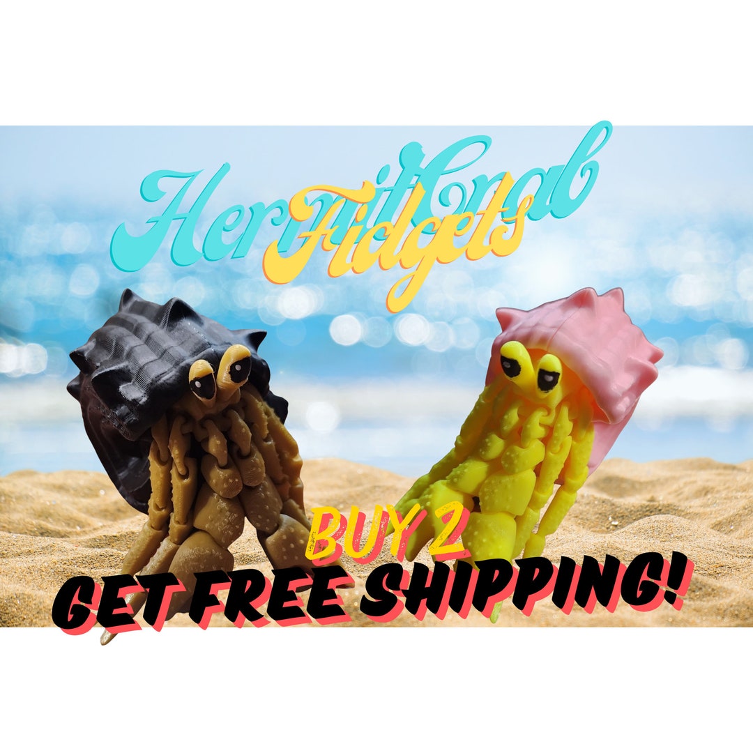 3d Printed Hermit Crab Fidget Toys, Cute Articulated Fidget Toys ...