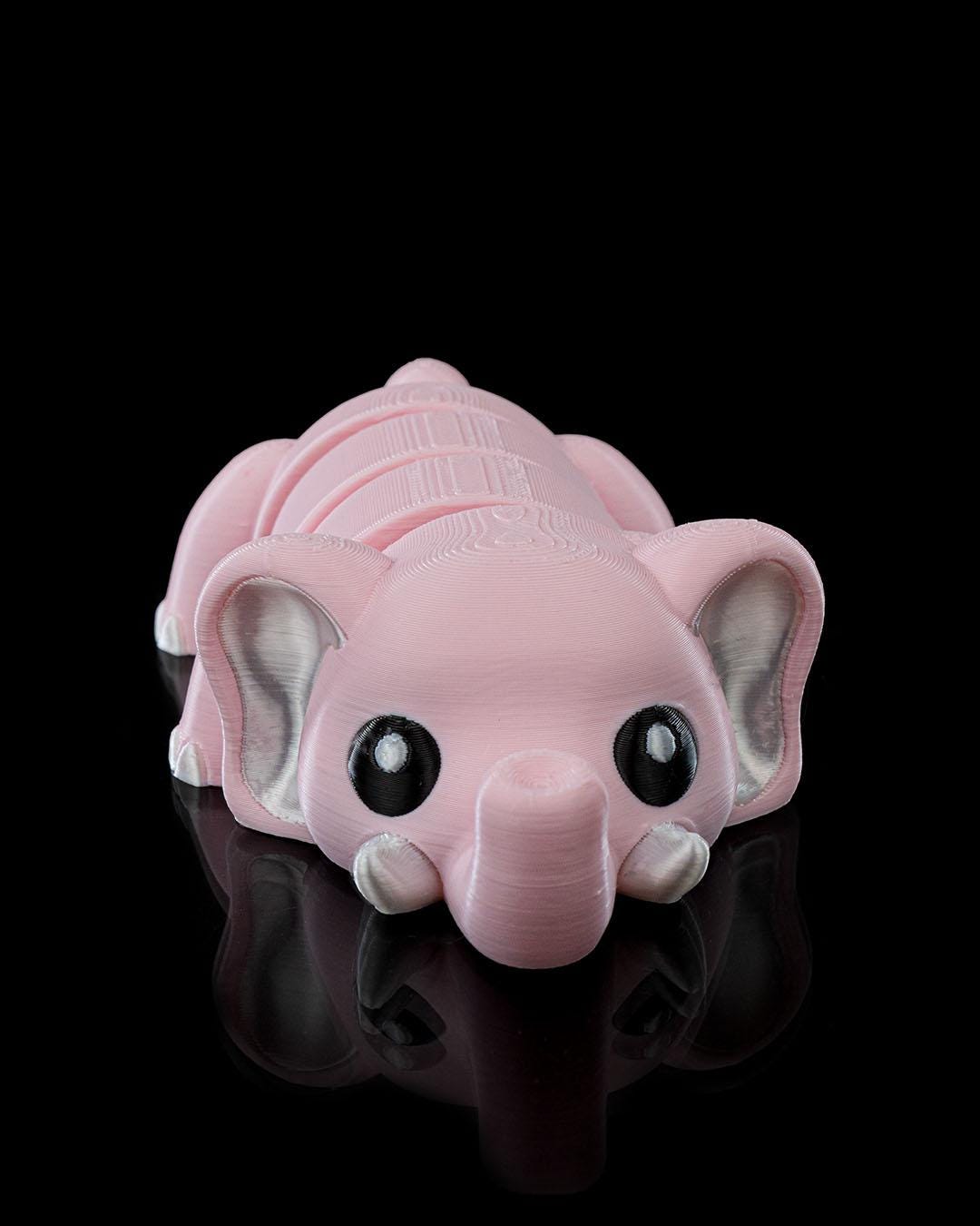 Adorable Flexi Elephant Fidget Toy 3D Printed Keychain, Desk Toy ...