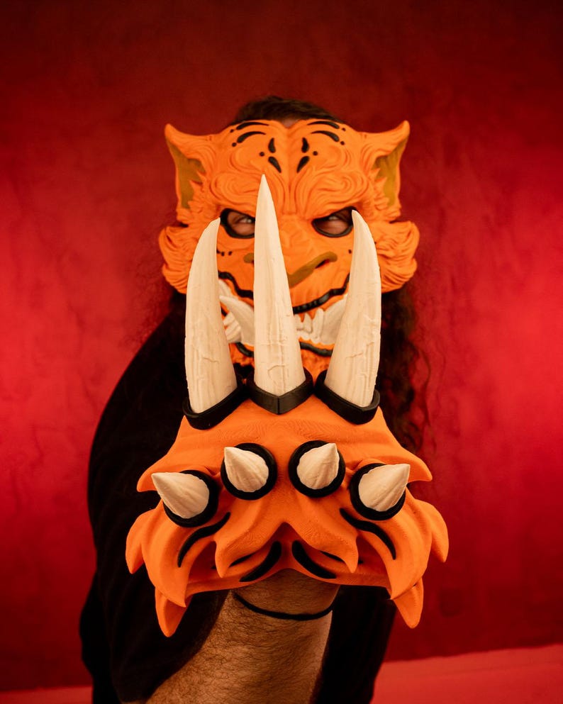 Tiger Tora Mask Vibrant 3d-printed Design for Cosplay and Collectors ...