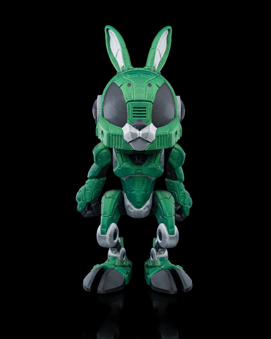 Green Robotic Bunny Toy With Hamster Pilot Futuristic Robot Rabbit for ...