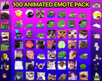 100 ANIMATED EMOTE Pack for Twitch, Youtube and Discord Meme Emote ...
