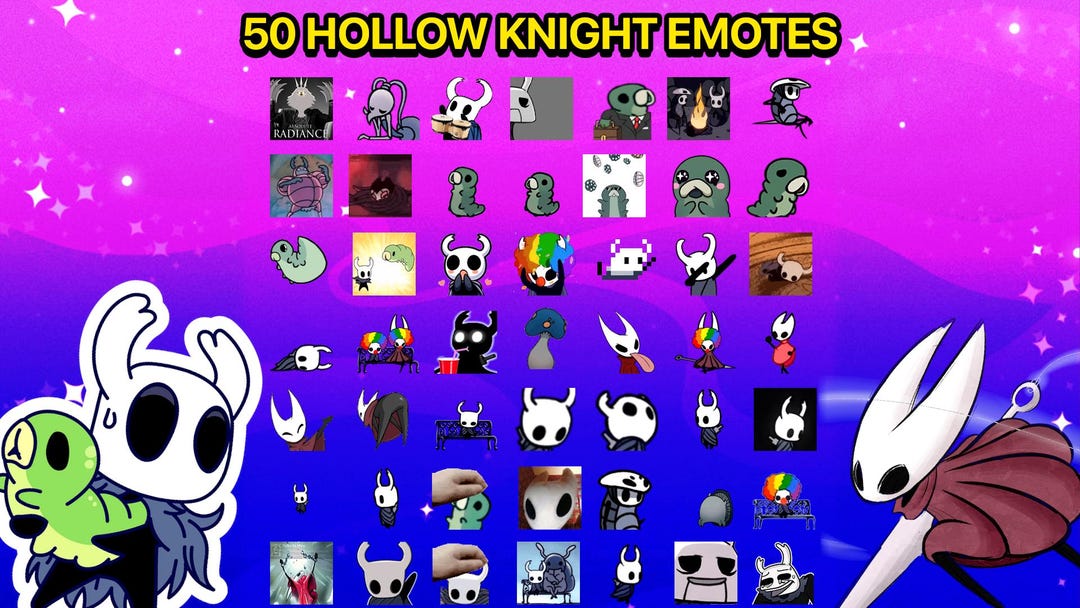 50 HOLLOW KNIGHT SILKSONG Emote Pack - Meme Emote | Stream Emote ...