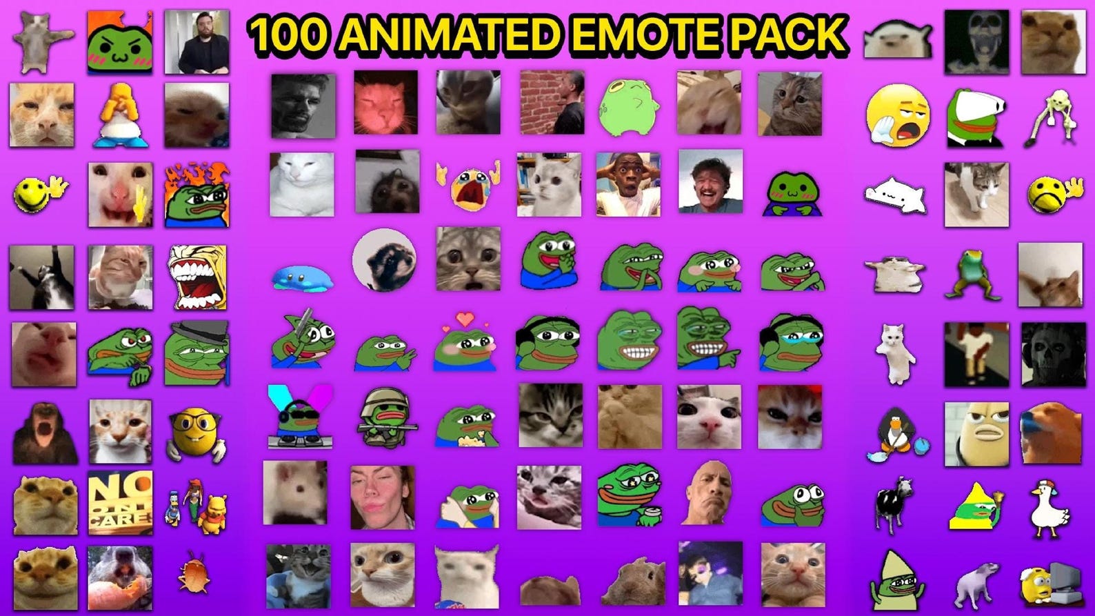 100 Animated Emotes Pack – Meme Gifs | Stream Alerts | Kawaii Emotes ...