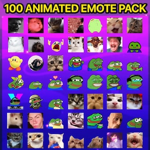 100 ANIMATED EMOTE Pack for Twitch, Youtube and Discord Meme Emote ...