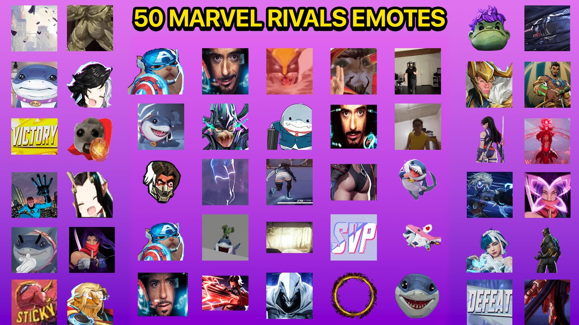 50 MARVEL RIVALS EMOTE Pack - Meme Emote | Stream Emote | Animate Emote ...