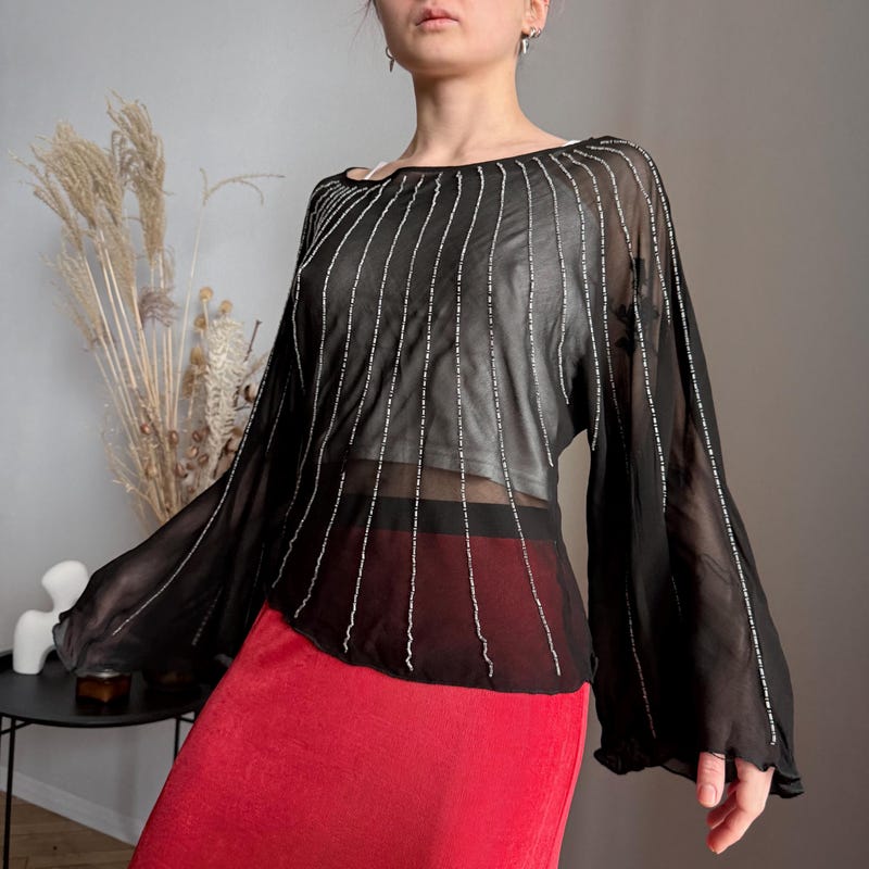 Sheer Overlay Top - Etsy