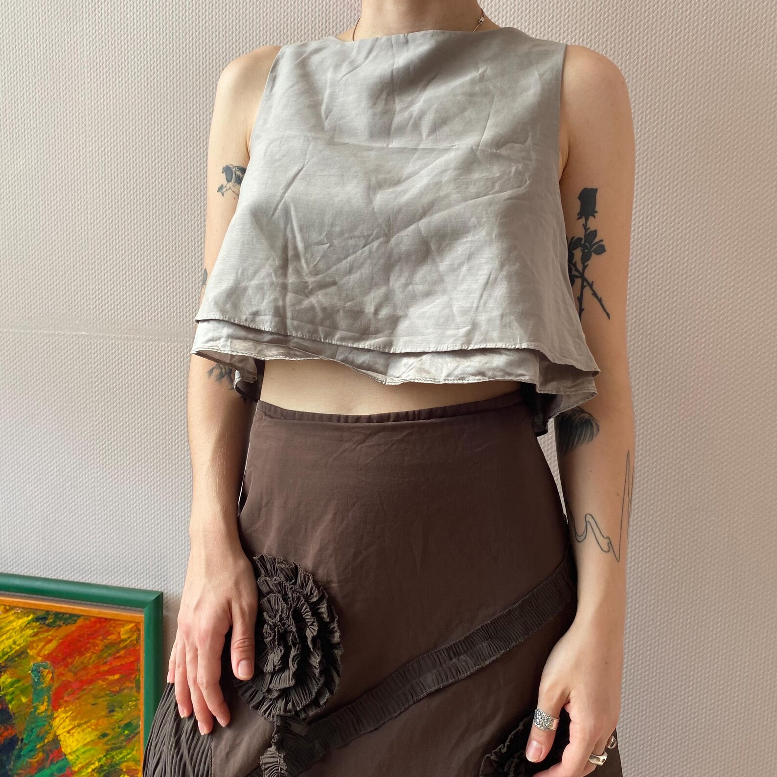 Deadstock Kimem Cotton Silk Cropped Layered Preppy Top - Etsy
