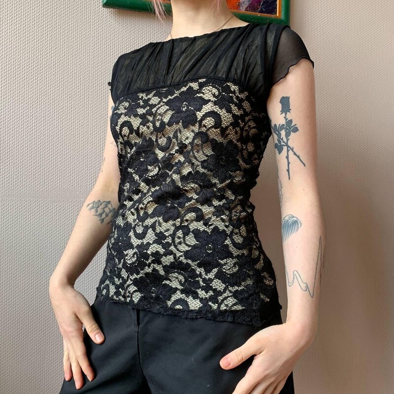 Sheer Overlay Top - Etsy