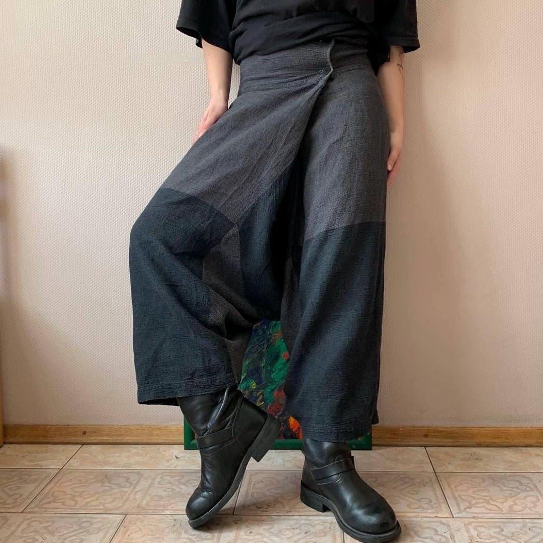 SHIRIN GUILD Vintage Rare Boho Avantgarde Wide Leg Linen Pants - Etsy