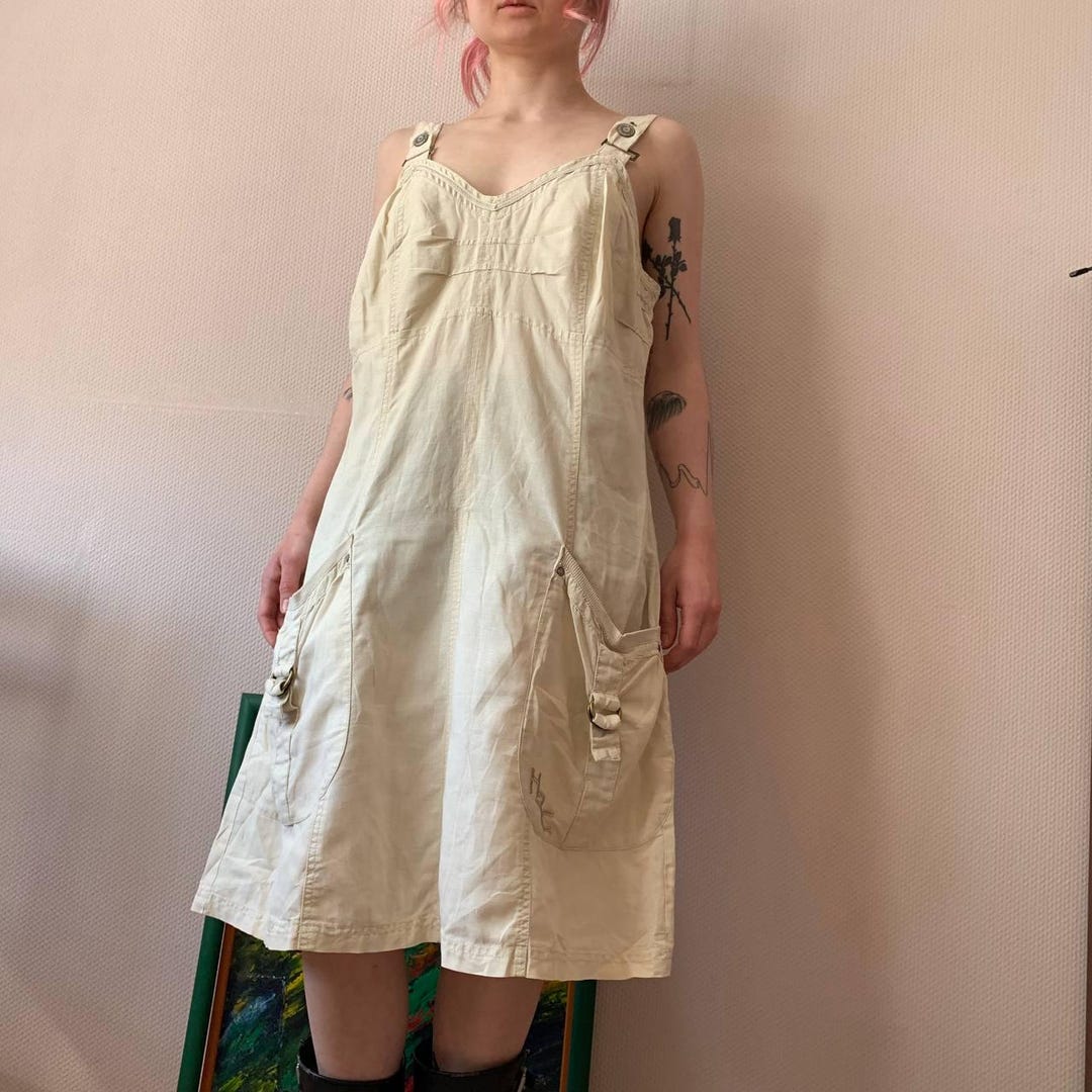 Edgy Military-inspired Overall Utility Midi Dress - Etsy