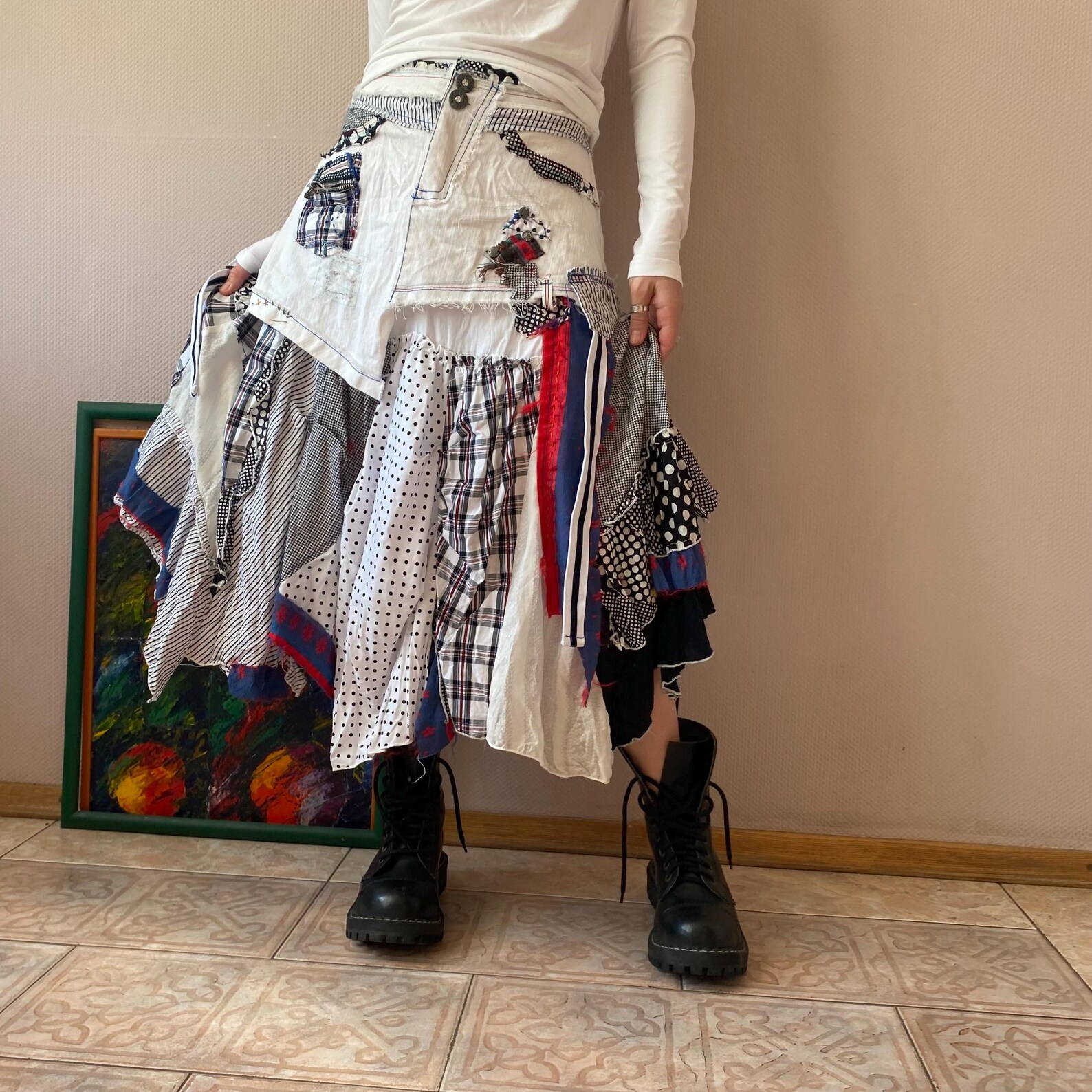 Stunning Steampunk Avantgarde Asymmetrical Patchwork Skirt - Etsy