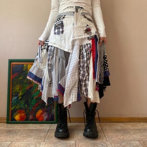 Stunning Steampunk Avantgarde Asymmetrical Patchwork Skirt - Etsy