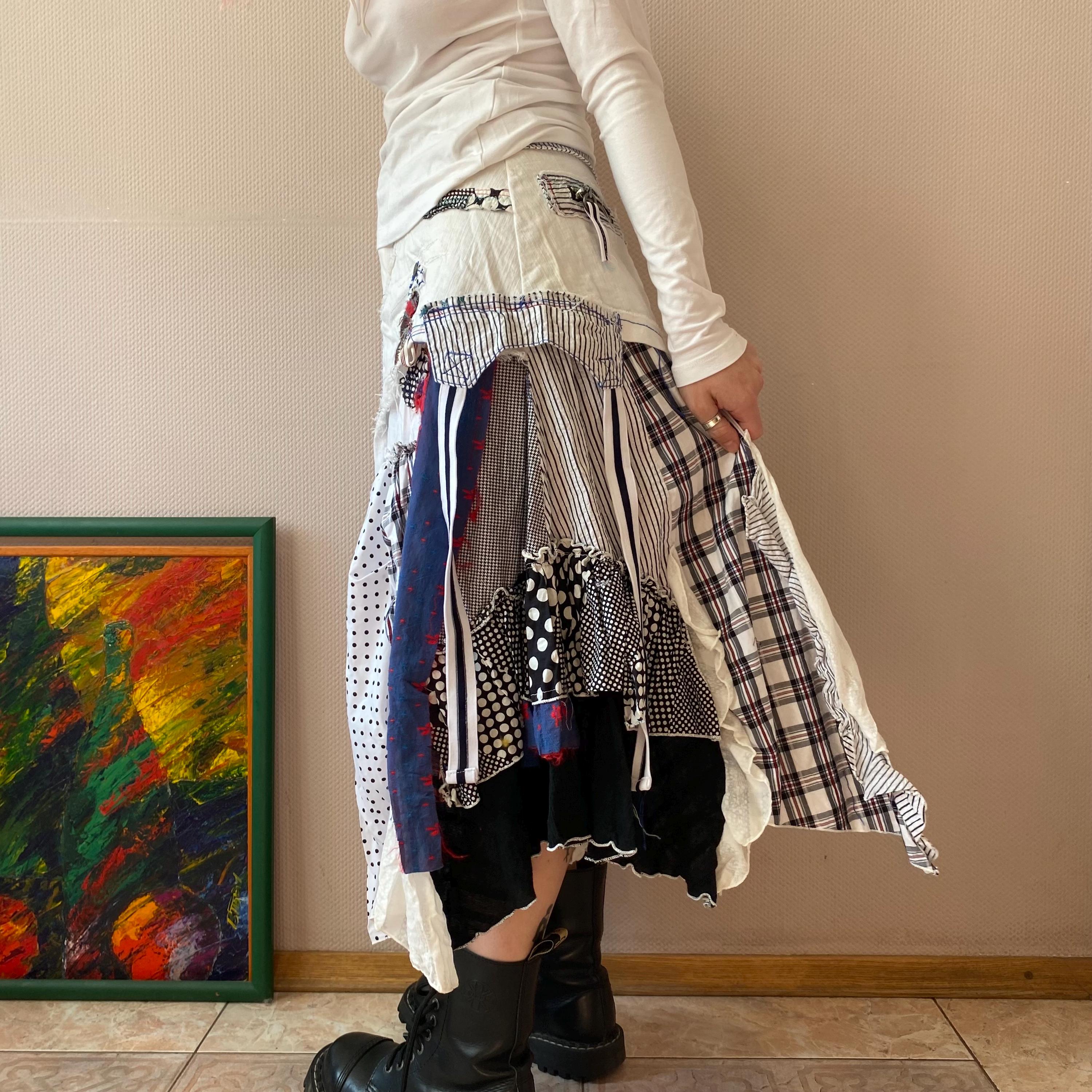 Stunning Steampunk Avantgarde Asymmetrical Patchwork Skirt - Etsy