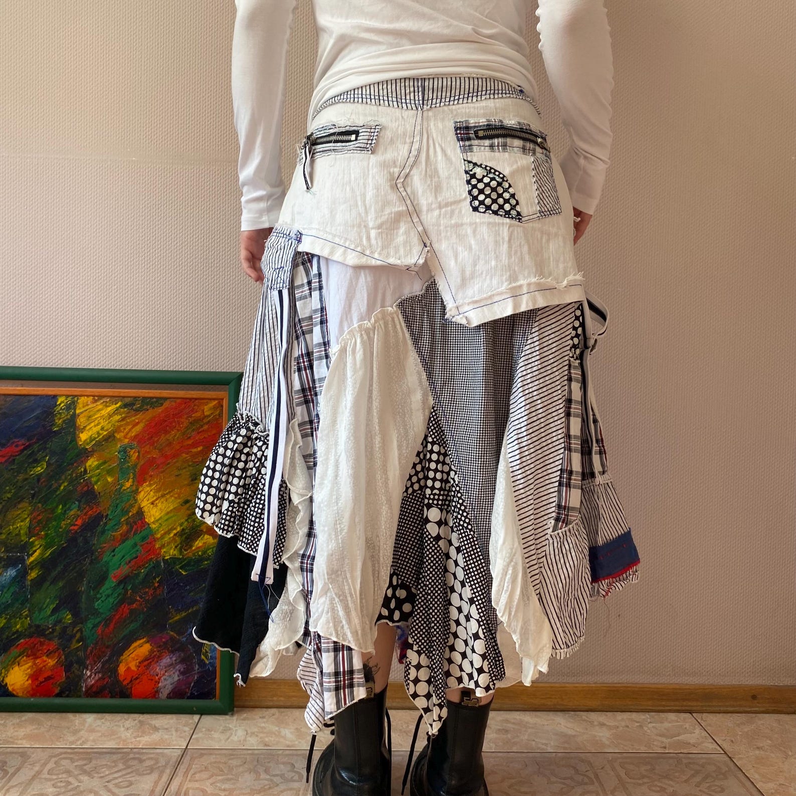 Stunning Steampunk Avantgarde Asymmetrical Patchwork Skirt - Etsy