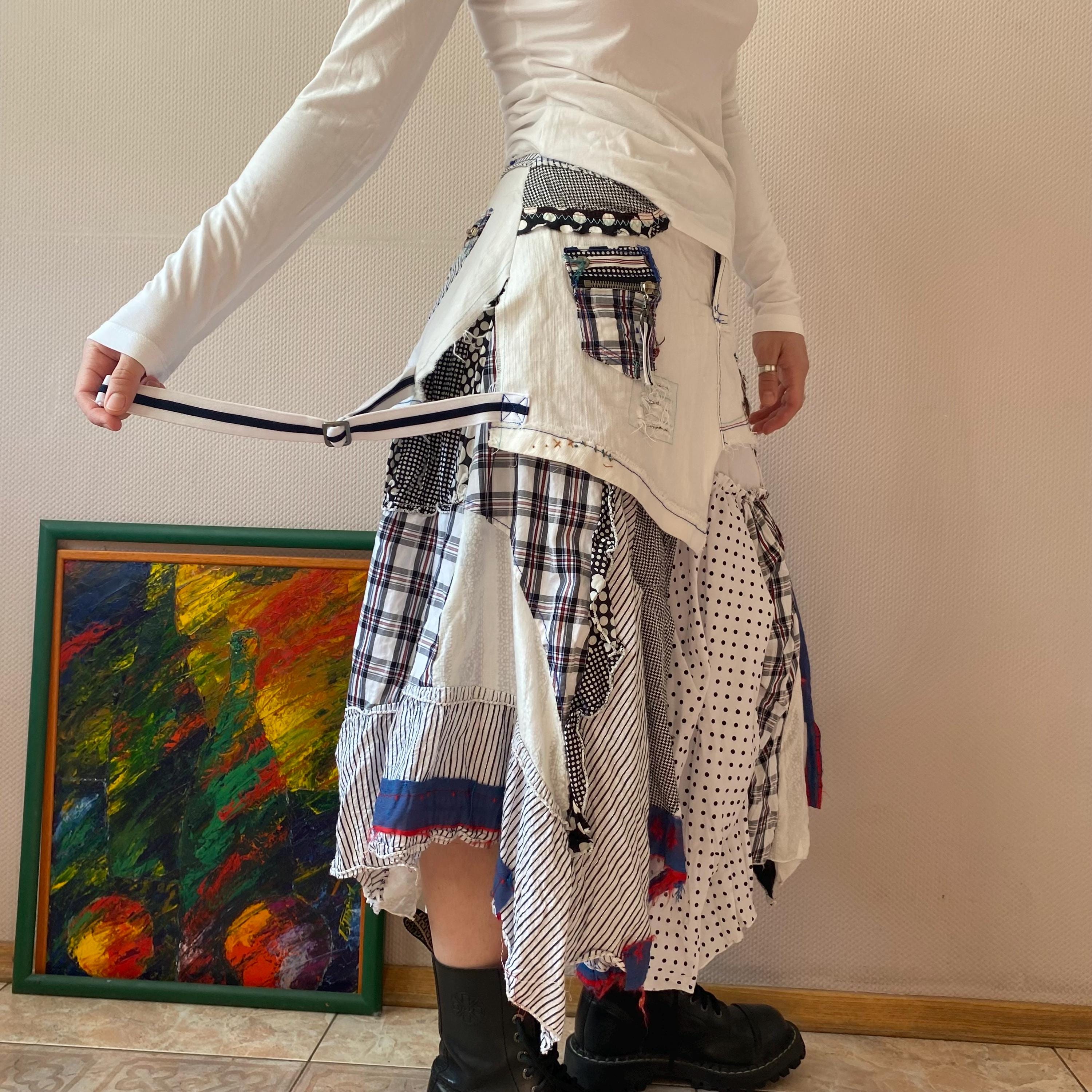 Stunning Steampunk Avantgarde Asymmetrical Patchwork Skirt - Etsy