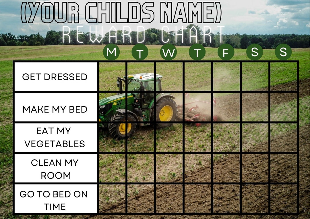 Tractor Reward/chore Chart - Etsy