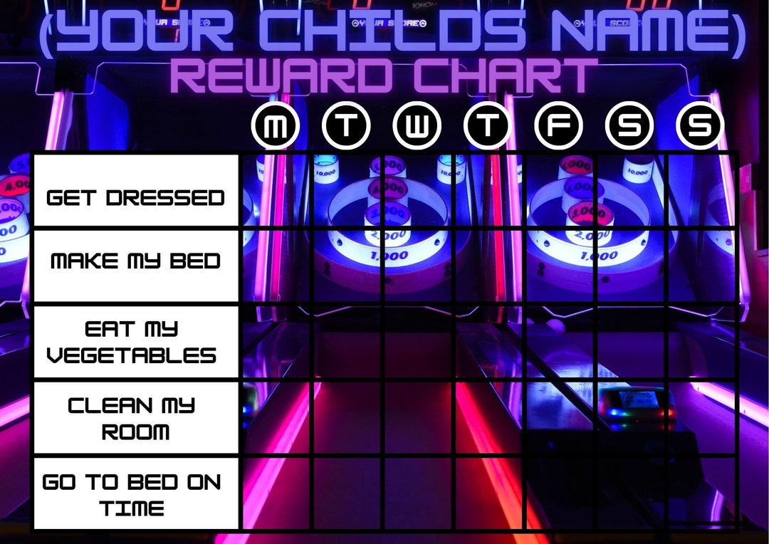 Arcade Reward/chore Chart - Etsy