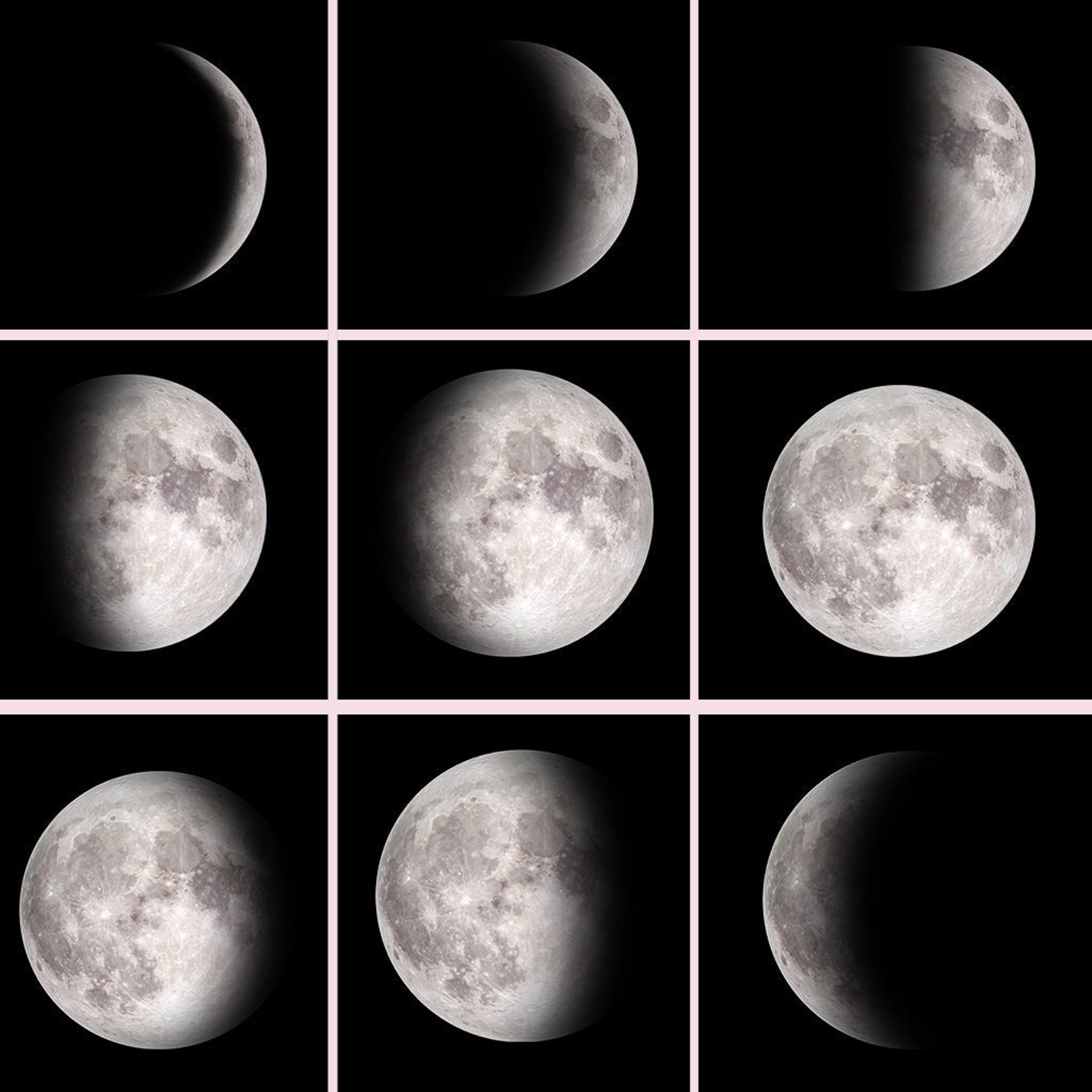 15 Moon Phases PNG Bundle - Celestial Bodies, Crescent & Full Moon ...