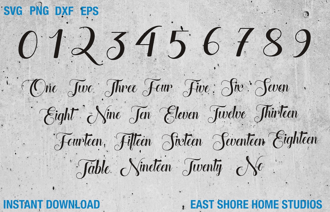 Wedding Table Numbers SVG Bundle | Elegant Calligraphy Table Sign ...