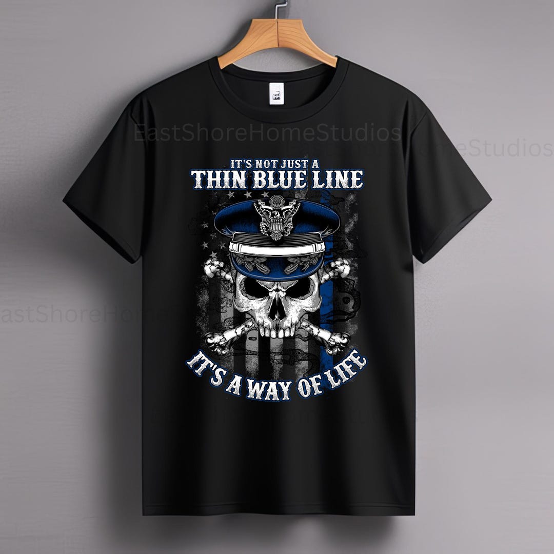 Thin Blue Line Police Skull Svg | It's Not Just A Thin Blue Line, It's ...