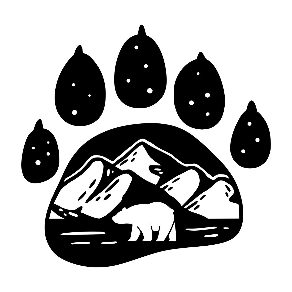 15+ Bear Paw Illustrations Bundle | Intricate Landscape Designs | PNG ...