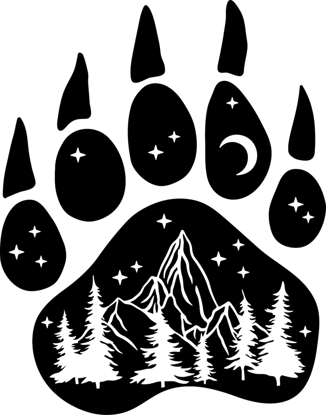 15+ Bear Paw Illustrations Bundle | Intricate Landscape Designs | PNG ...