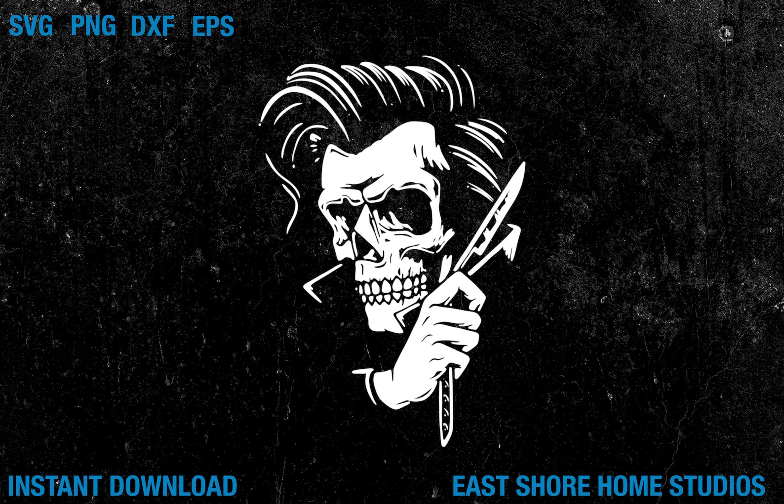 Rockabilly Skull SVG | 1950s Greaser Skull Sublimation Cut File | Retro ...