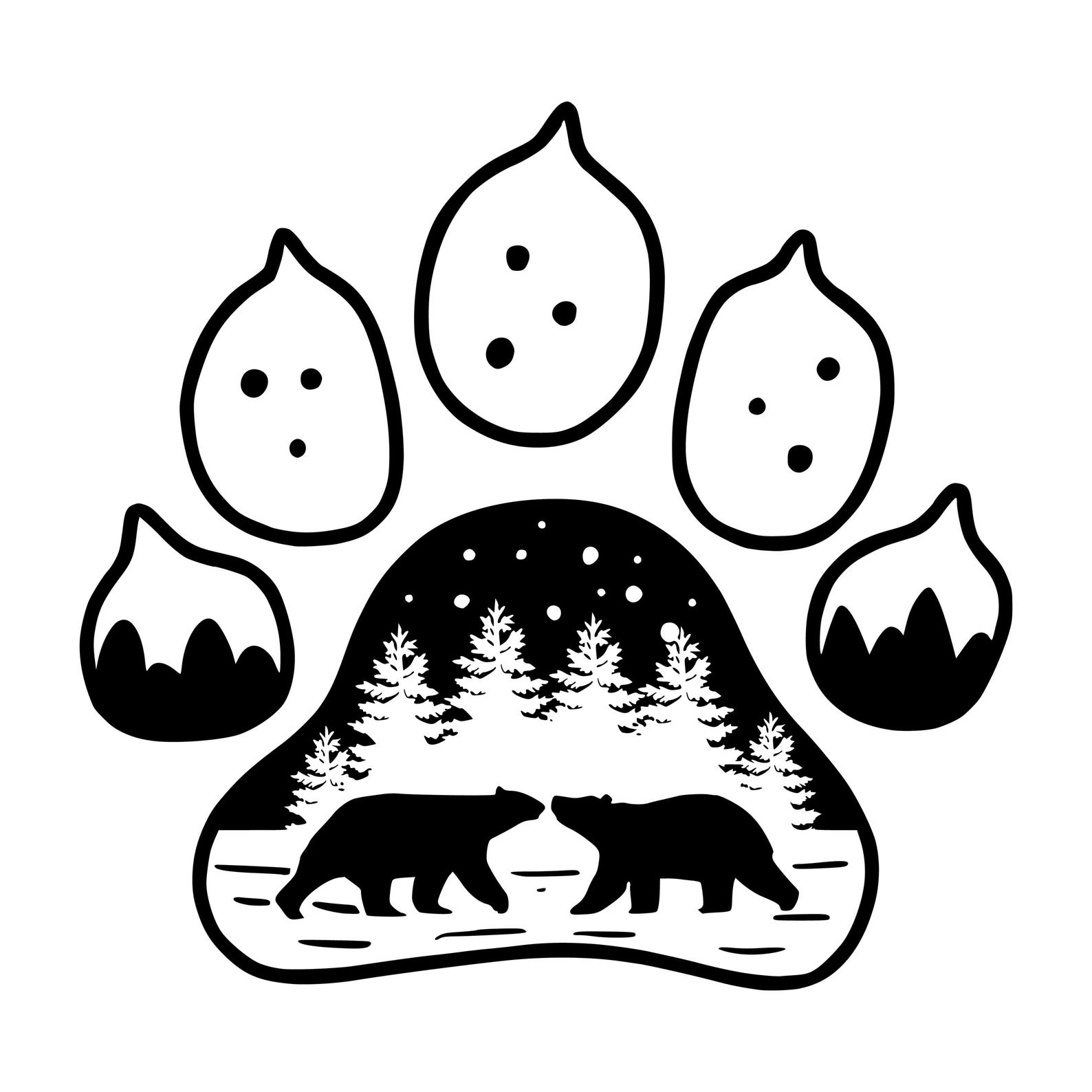 15+ Bear Paw Illustrations Bundle | Intricate Landscape Designs | PNG ...