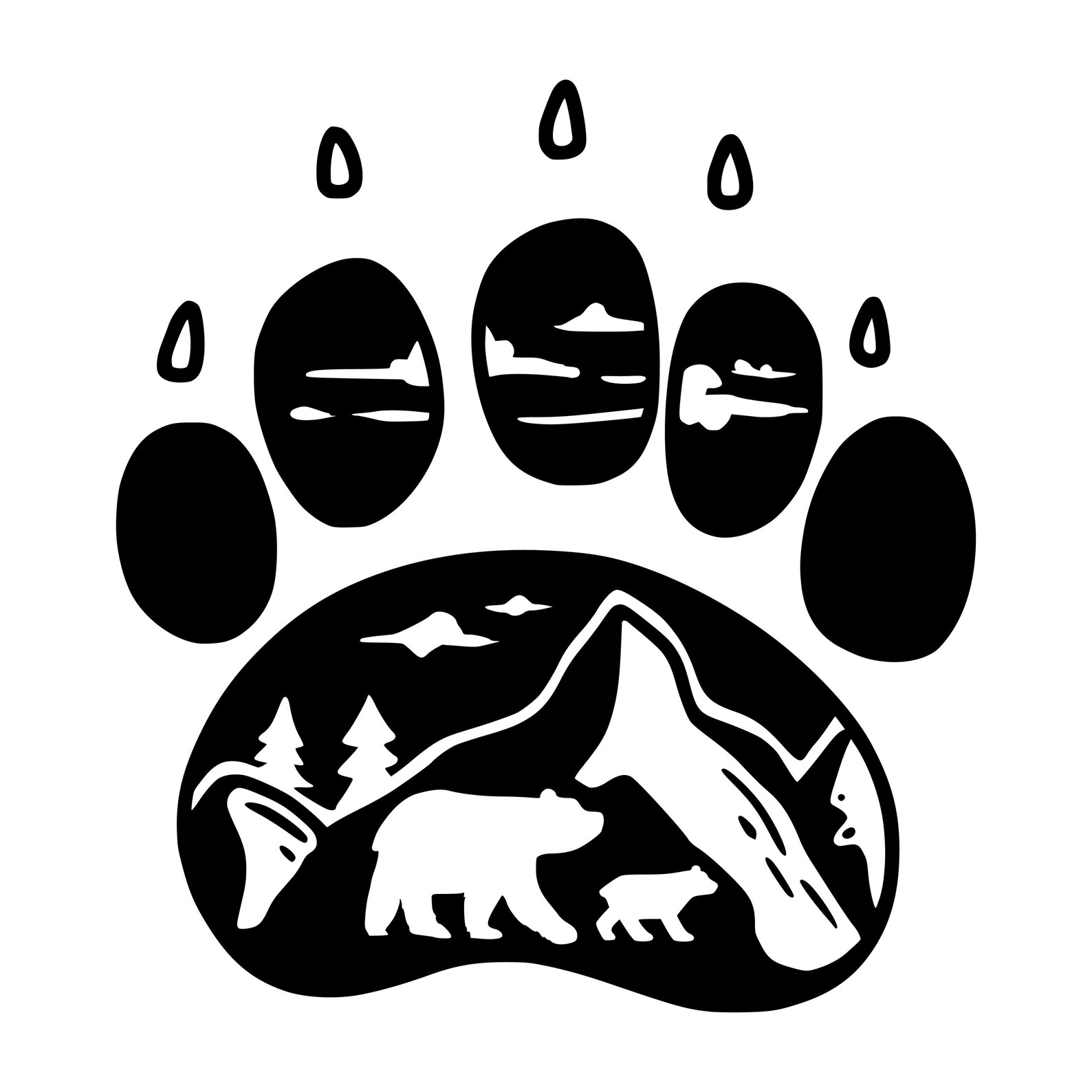 15+ Bear Paw Illustrations Bundle | Intricate Landscape Designs | PNG ...