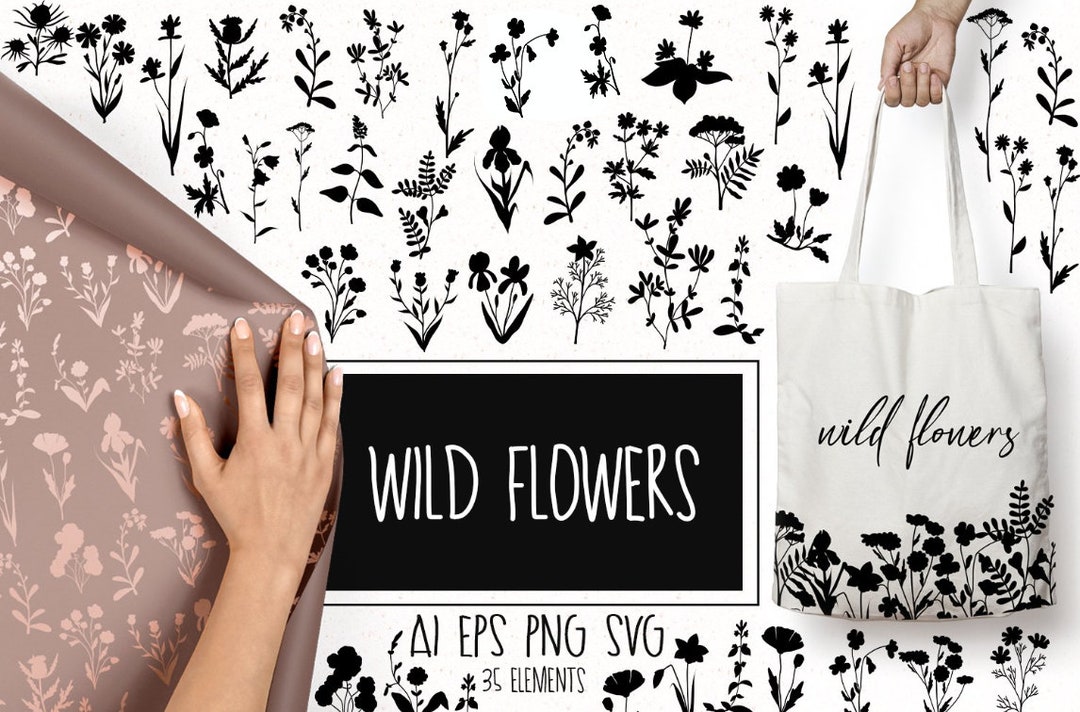 Wildflower SVG Bundle, Instant Digital Download, Floral Clipart ...