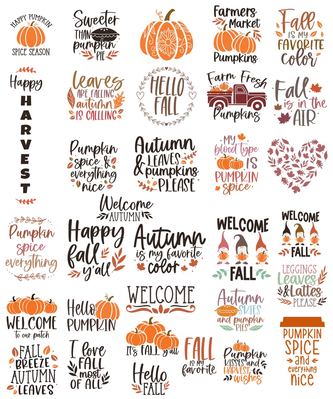 31 Fall Graphics Bundle - PNG, SVG, EPS, Ai Files | Autumn Leaves ...