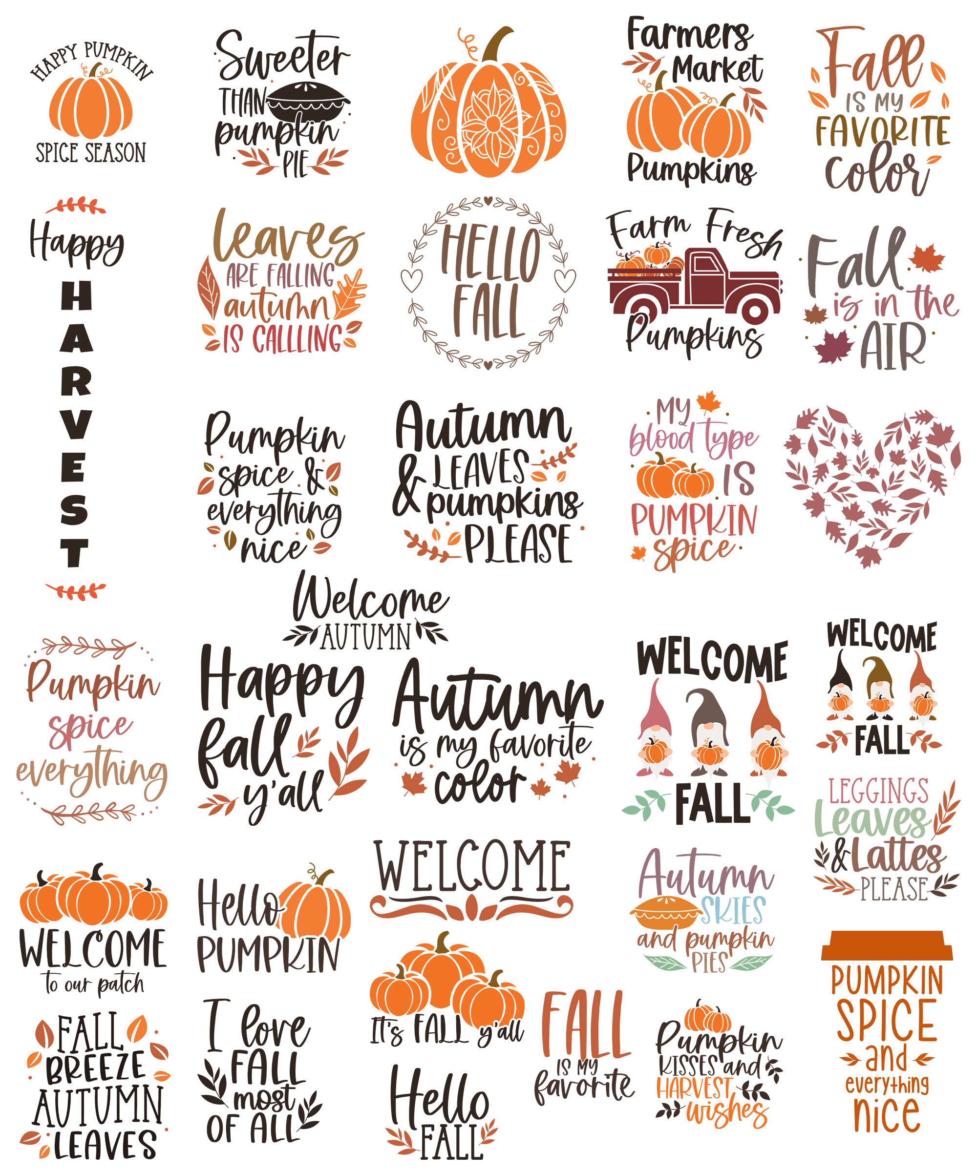 31 Fall Graphics Bundle - PNG, SVG, EPS, Ai Files | Autumn Leaves ...