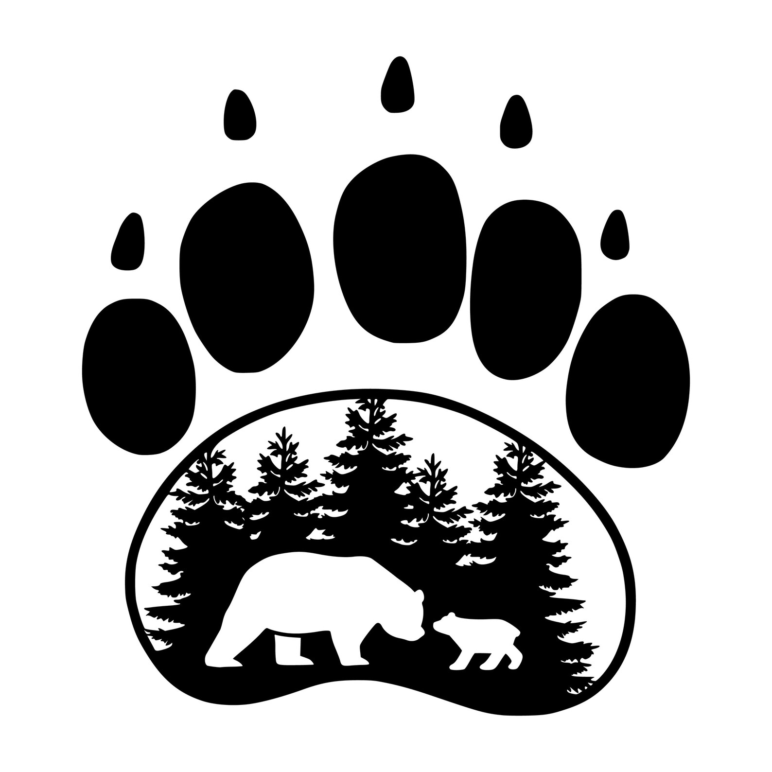 15+ Bear Paw Illustrations Bundle | Intricate Landscape Designs | PNG ...
