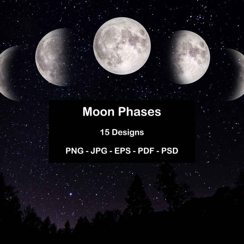 Eclipse Moon Clipart - Etsy UK