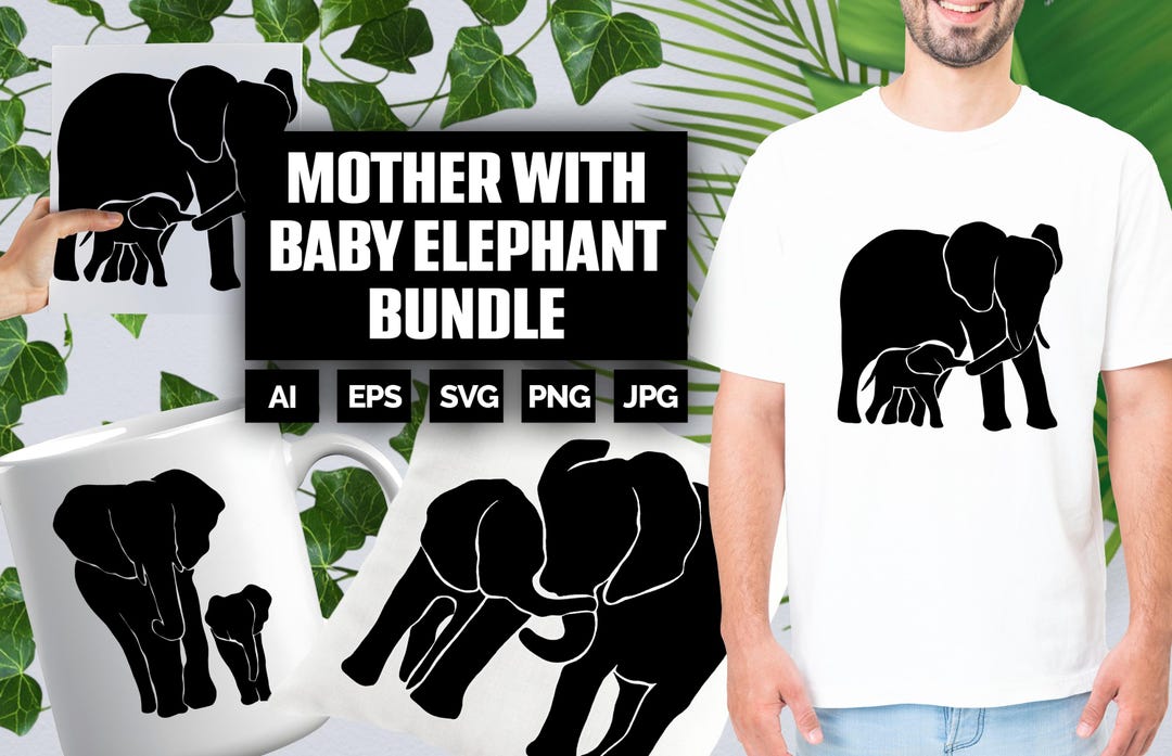 Mom and Baby Elephant Svg Bundle - Mama Elephant Cut File for Cricut ...