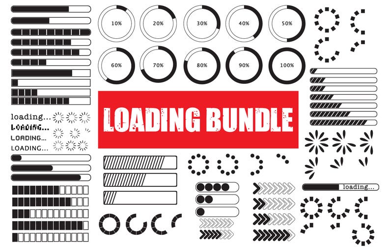Loading Bar Svg Bundle | Loading Please Wait Cut Files | Progress Bar ...
