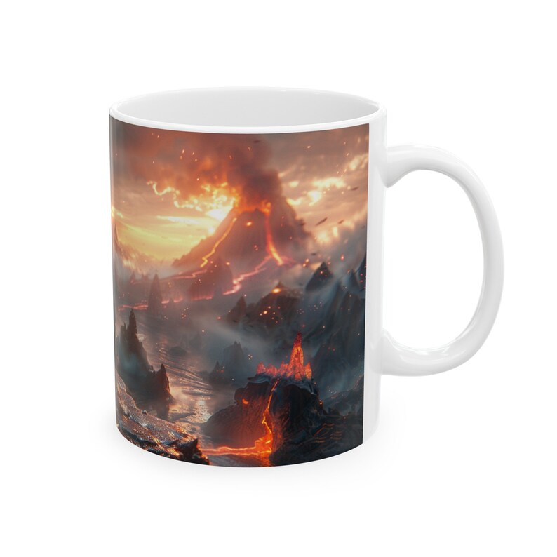 3D Dragon Volcano Coffee Mug, Lava Scene Tea Cup, Lava Cake Mug ...